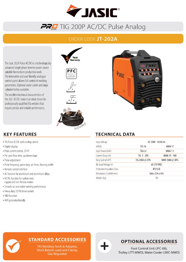 JASIC Tig 200P Analog AC/DC 230v